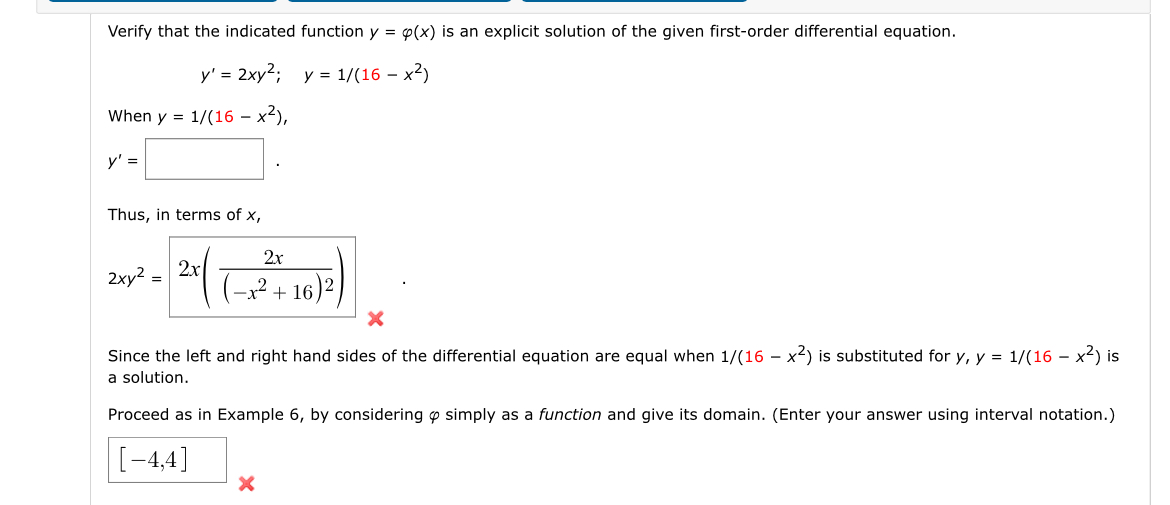 Solved Verify that the indicated function y=φ(x) ﻿is an | Chegg.com