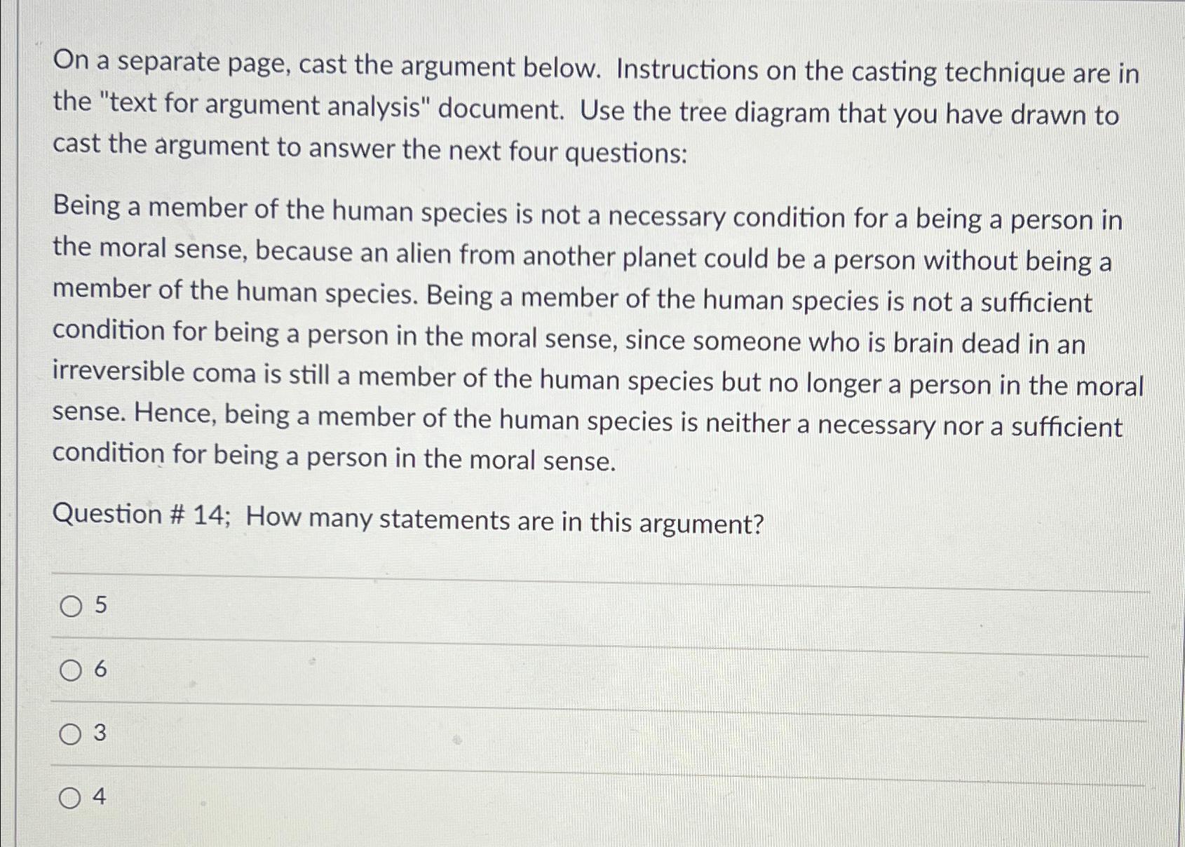 Solved On a separate page, cast the argument below. | Chegg.com