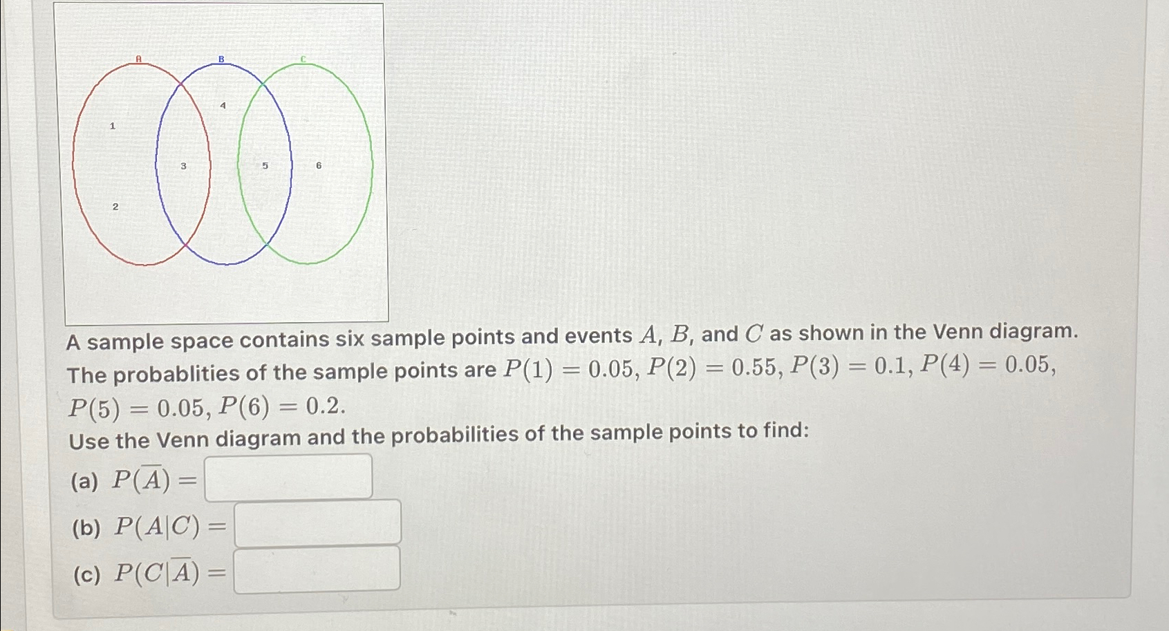 A sample space contains six sample points and events | Chegg.com