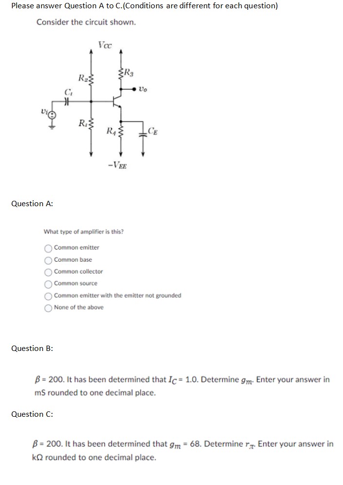 Solved Please answer Question A to C.(Conditions are | Chegg.com