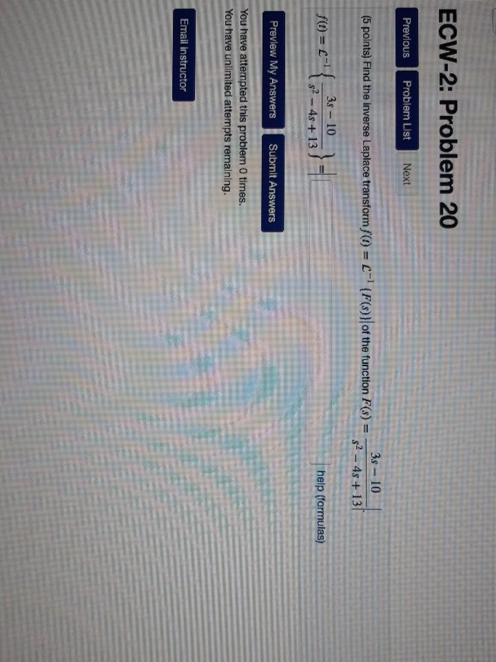 Solved ECW-2: Problem 20 Previous Problem List Next (5 | Chegg.com