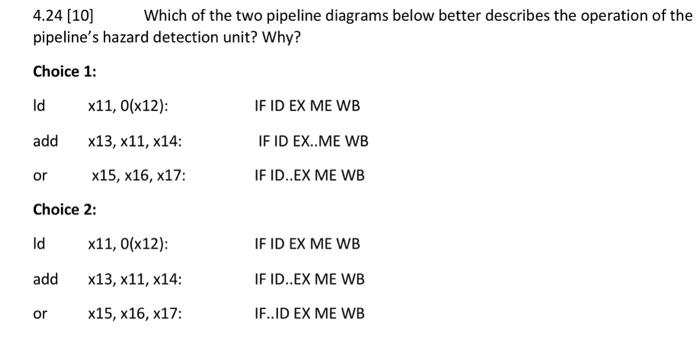 Solved 4 24 [10] Which Of The Two Pipeline Diagrams Below