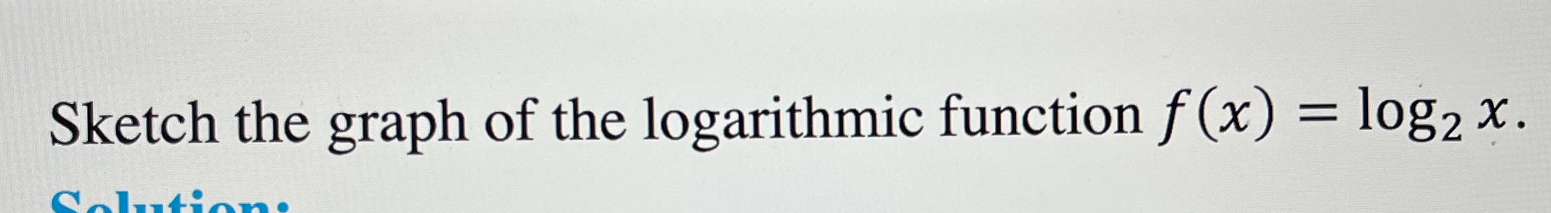 Solved Sketch the graph of the logarithmic function | Chegg.com
