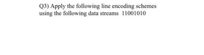 Solved Q3) Apply the following line encoding schemes using | Chegg.com