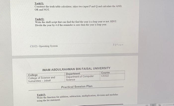 Solved Task#1: Construct the truth table calculator, takes | Chegg.com