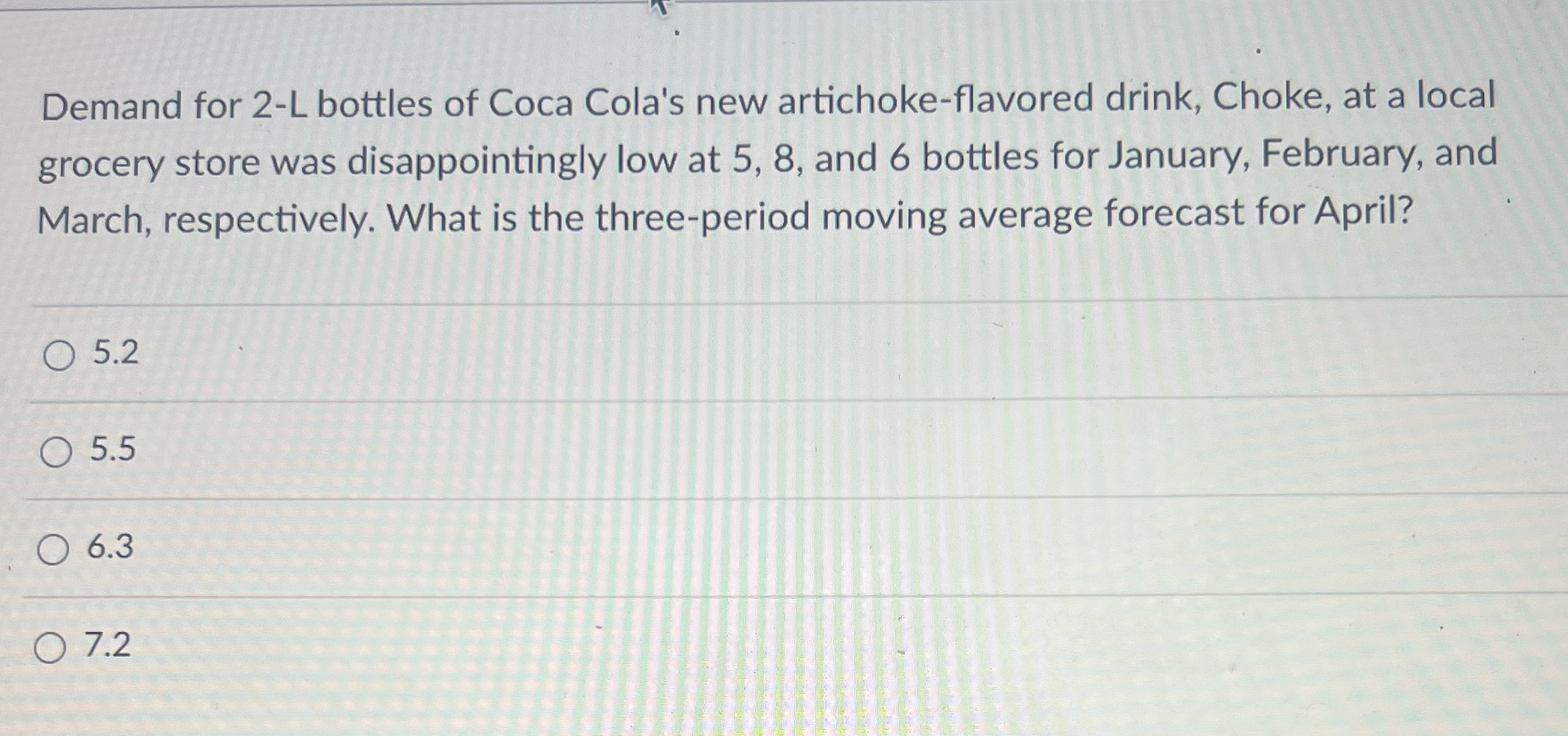 Solved Demand for 2-L bottles of Coca Cola's new | Chegg.com