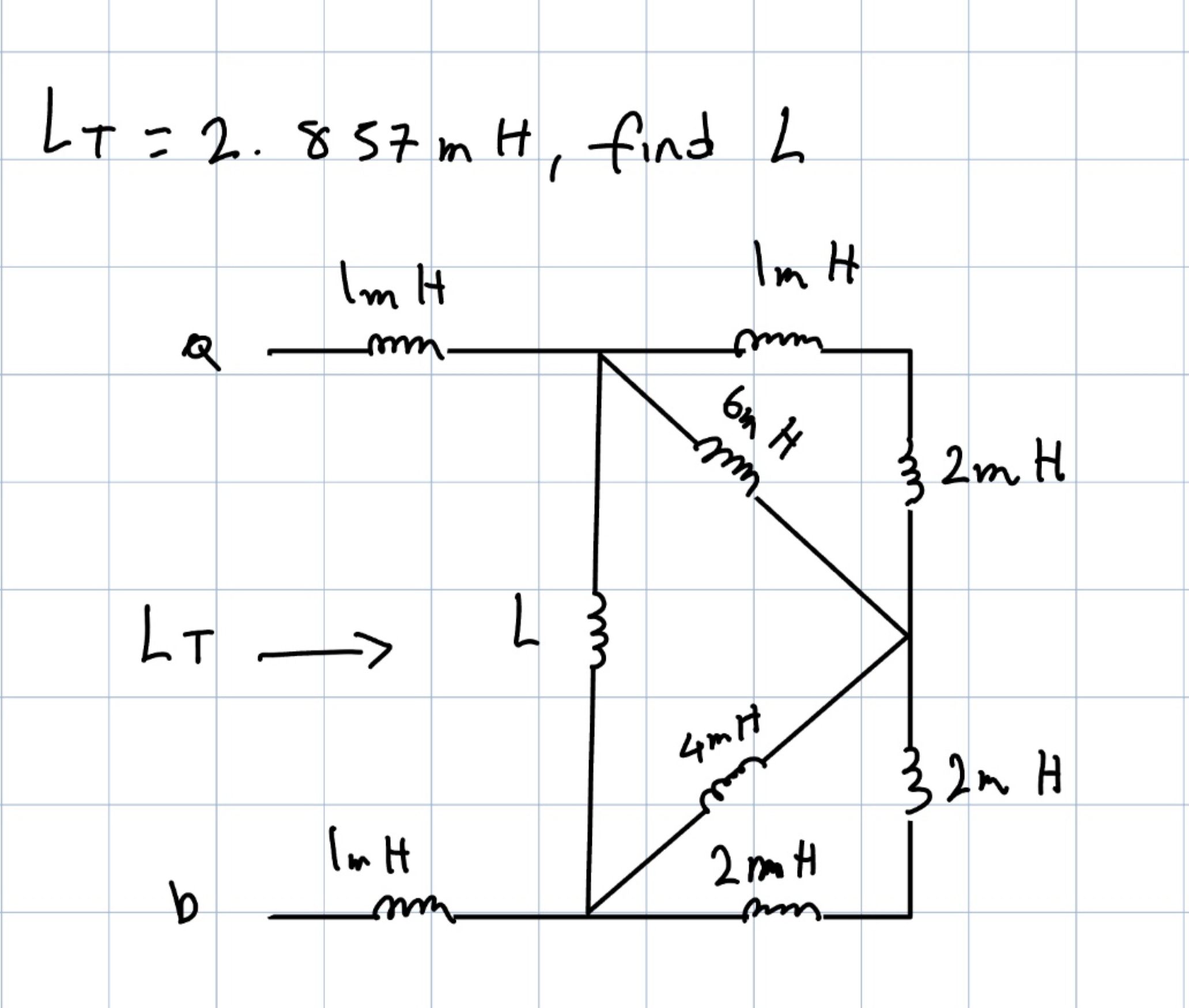 Solved LT=2.857mH, ﻿find L | Chegg.com