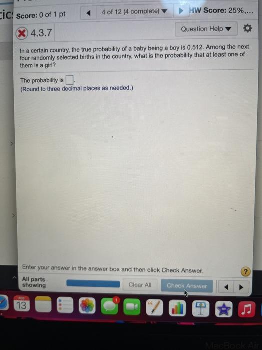 Solved tic Score: 0 of 1 pt 4 of 12 (4 complete) HW Score: | Chegg.com