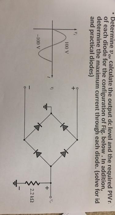 Solved • Determine vo, calculate the output dc level and the | Chegg.com