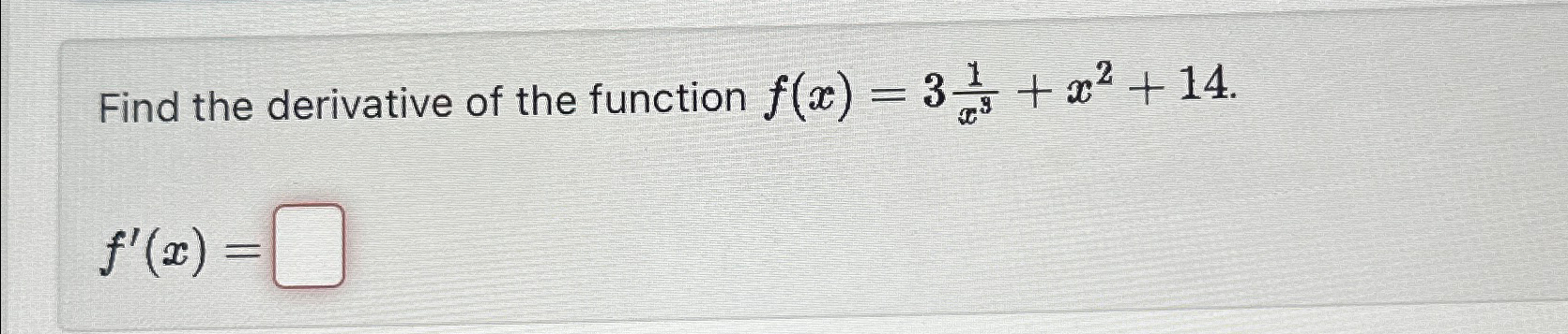 Solved Find the derivative of the function | Chegg.com