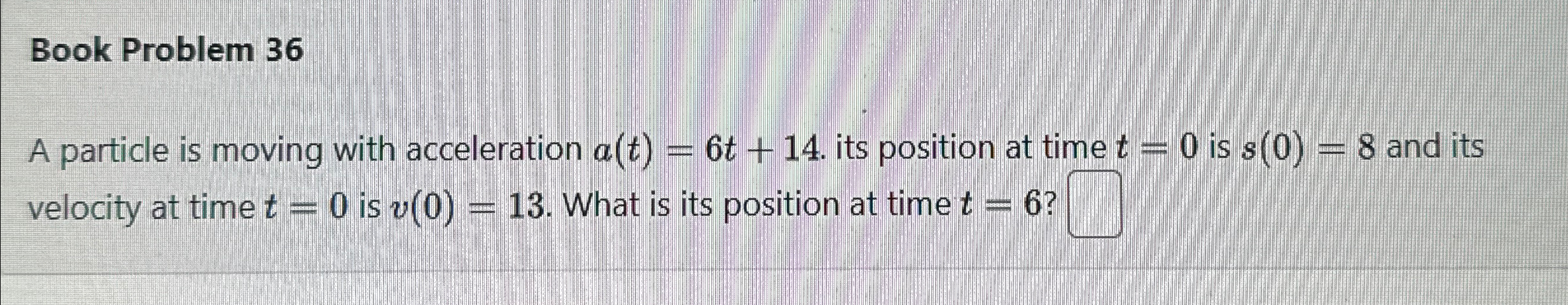Solved Book Problem 36A particle is moving with acceleration | Chegg.com