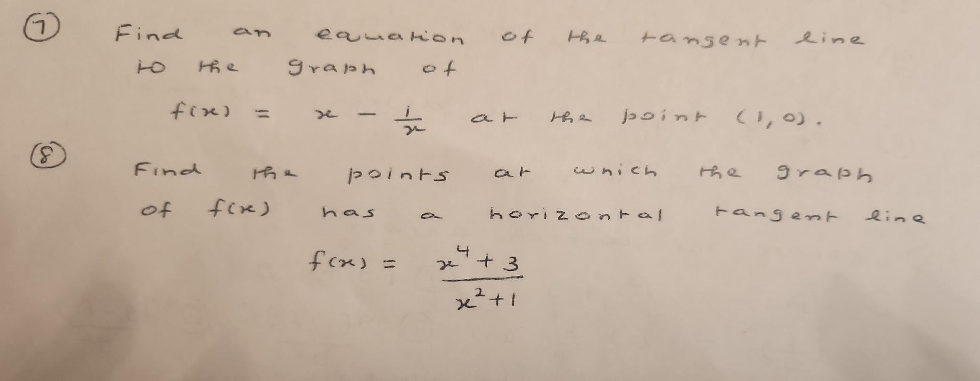 Solved Find an equation of the tansent line to the grats of | Chegg.com