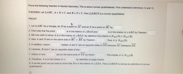 Solved Prove the following theorem in Neutral Geometry. This | Chegg.com