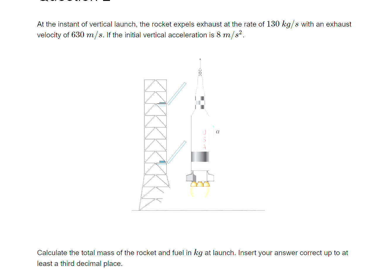 Solved At the instant of vertical launch, the rocket expels | Chegg.com