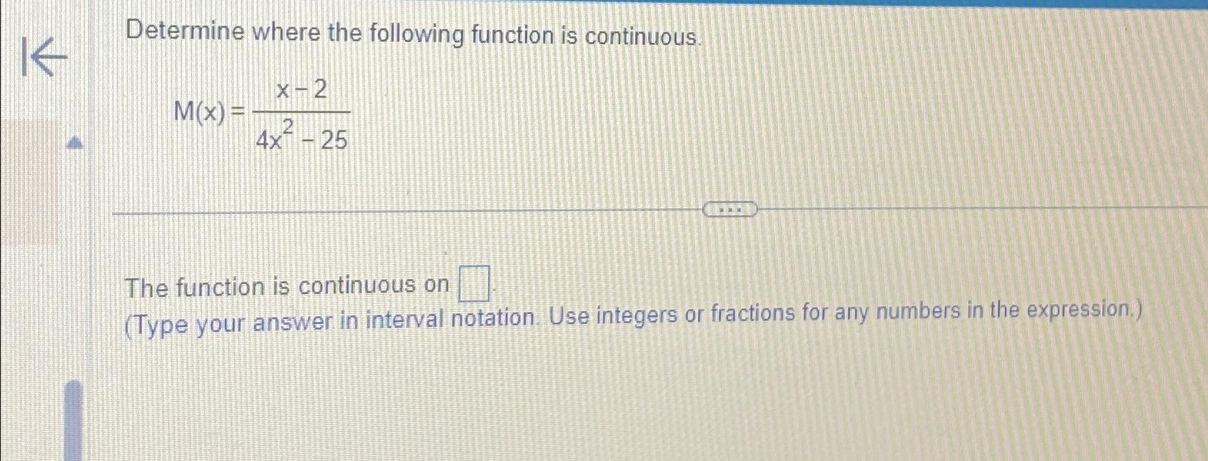 Determine where the following function is | Chegg.com