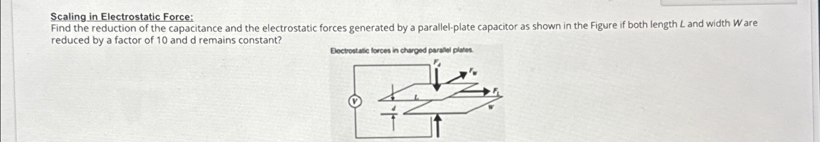 Solved Scaling in Electrostatic Force:Find the reduction of | Chegg.com