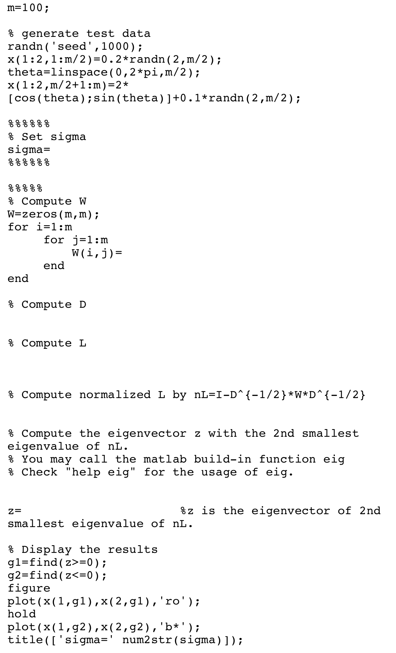 Solved Write a program of normalized cut for clustering. We | Chegg.com