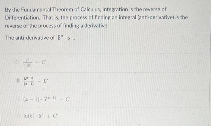 Solved By The Fundamental Theorem Of Calculus Integration