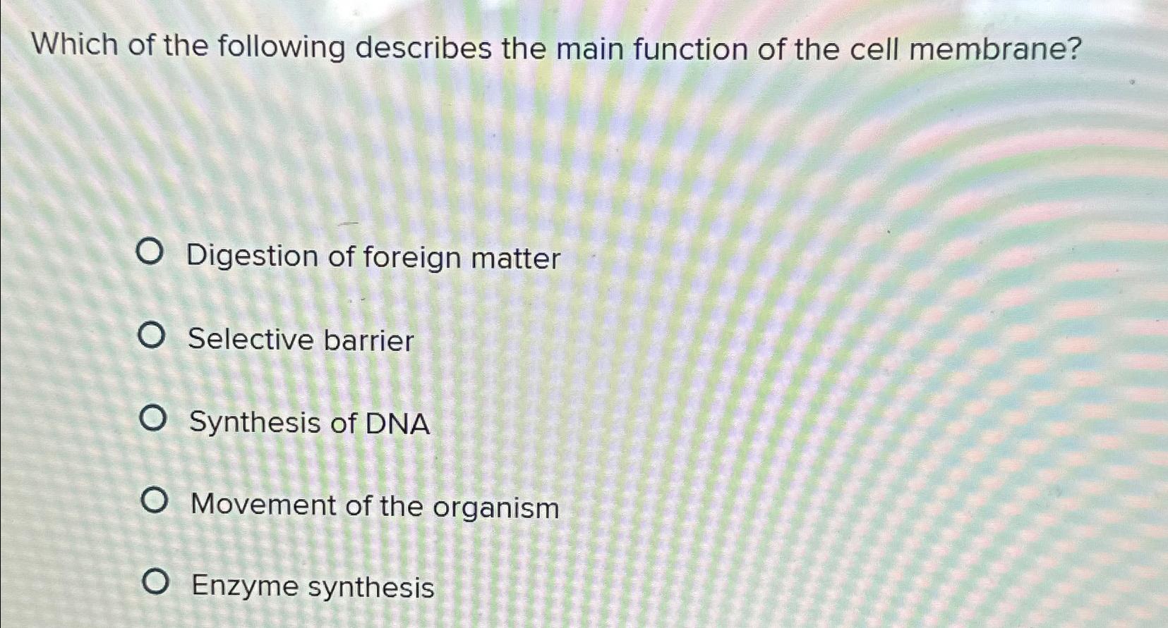 Solved Which of the following describes the main function of | Chegg.com