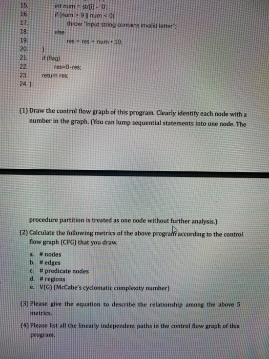 Solved 1. Problem Testing (25 points) The following C/C++ | Chegg.com