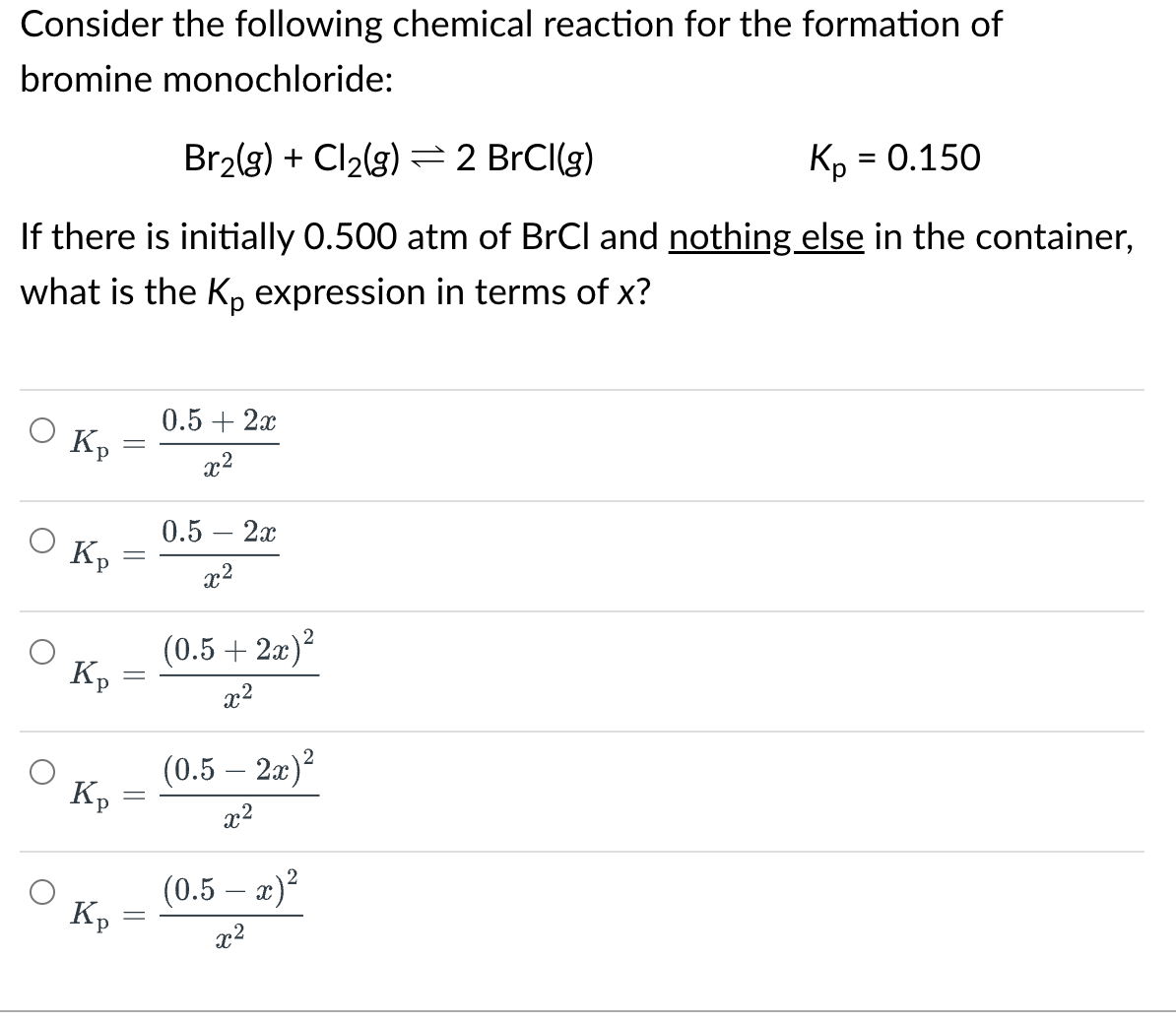 Solved Consider the following chemical reaction for the | Chegg.com