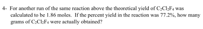 Solved 4- For another run of the same reaction above the | Chegg.com