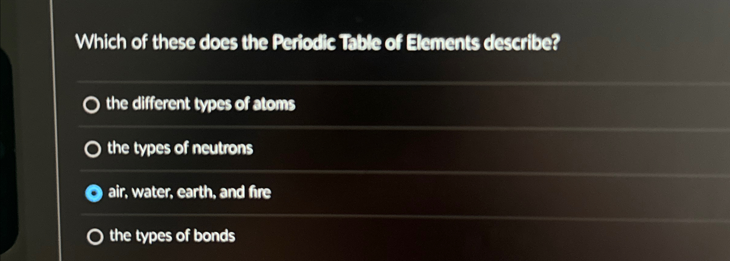 Solved Which of these does the Periodic Table of Elements | Chegg.com