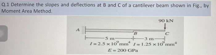 Solved Q.1 Determine the slopes and deflections at B and C | Chegg.com