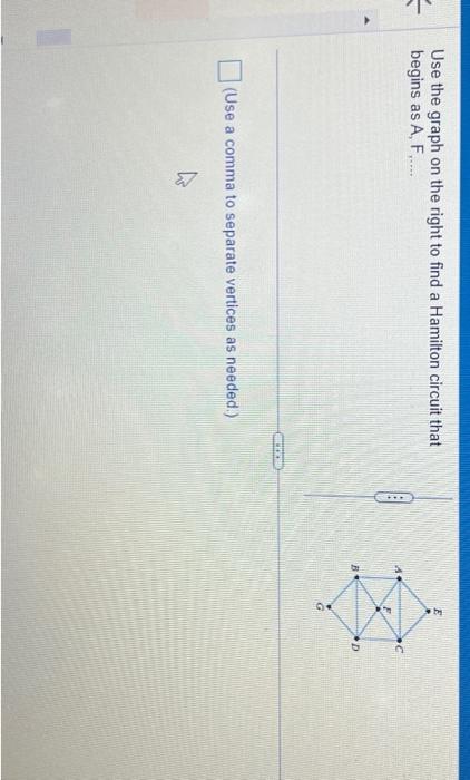 Solved use the graph on the right to find a hamilton circuit | Chegg.com