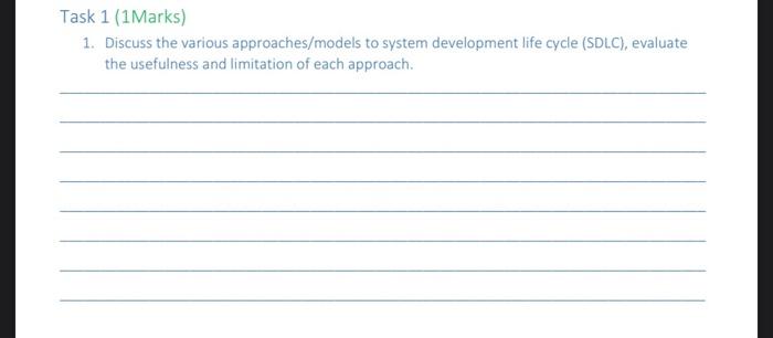 Solved Task 1 (1Marks) 1. Discuss the various | Chegg.com