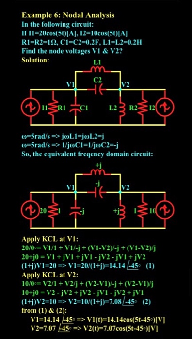 Solved Solve Example 6: for R1=R2=4 ohms, L=1/2 H and C=1/18 | Chegg.com