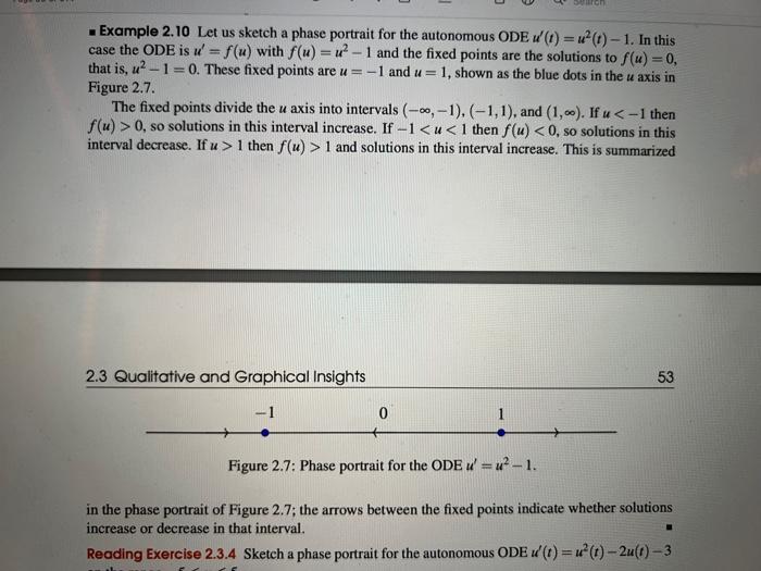 Solved Exercise 2.3.3 For each ODE sketch a phase portrait | Chegg.com