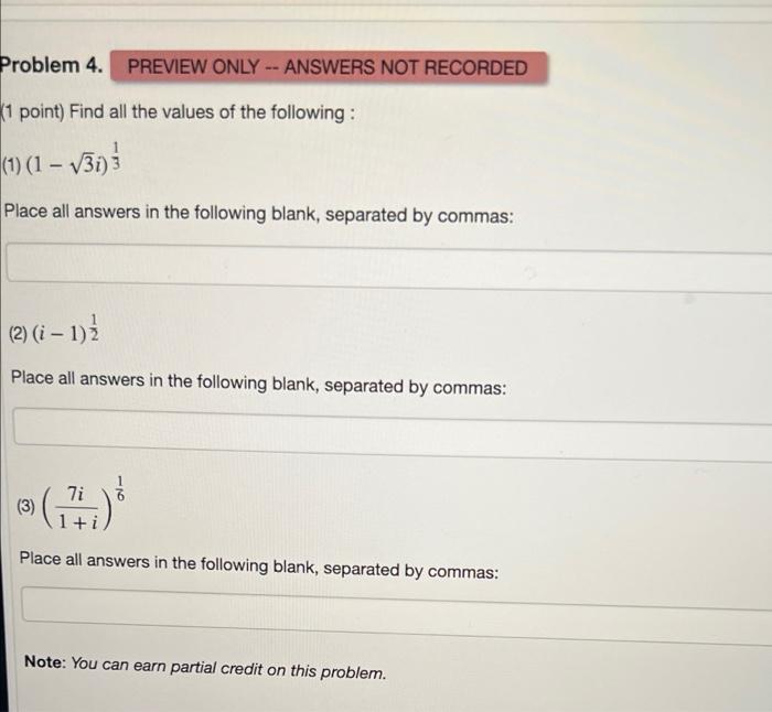 Solved Problem 1. PREVIEW ONLY -- ANSWERS NOT RECORDED r = | Chegg.com