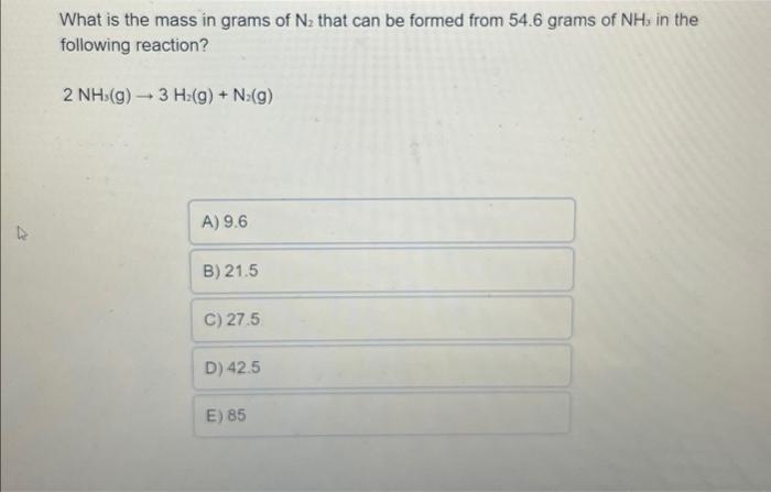 Solved What is the mass in grams of N2 that can be formed | Chegg.com