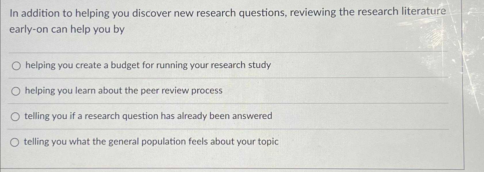 Solved In addition to helping you discover new research | Chegg.com