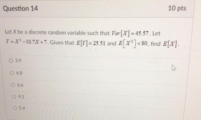 Solved Let X be a discrete random variable such that | Chegg.com