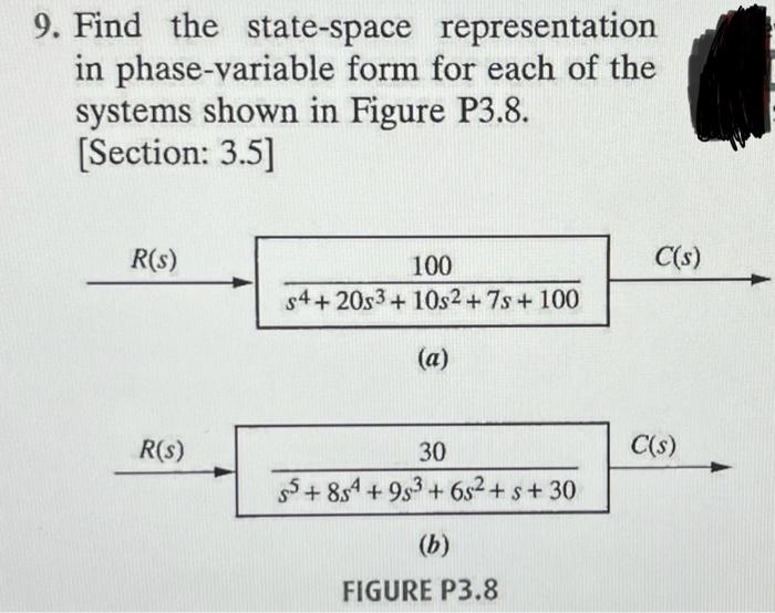 Solved 9. Find the state-space representation in | Chegg.com