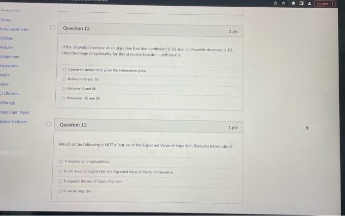 Solved if the allowable increase of an objective function | Chegg.com