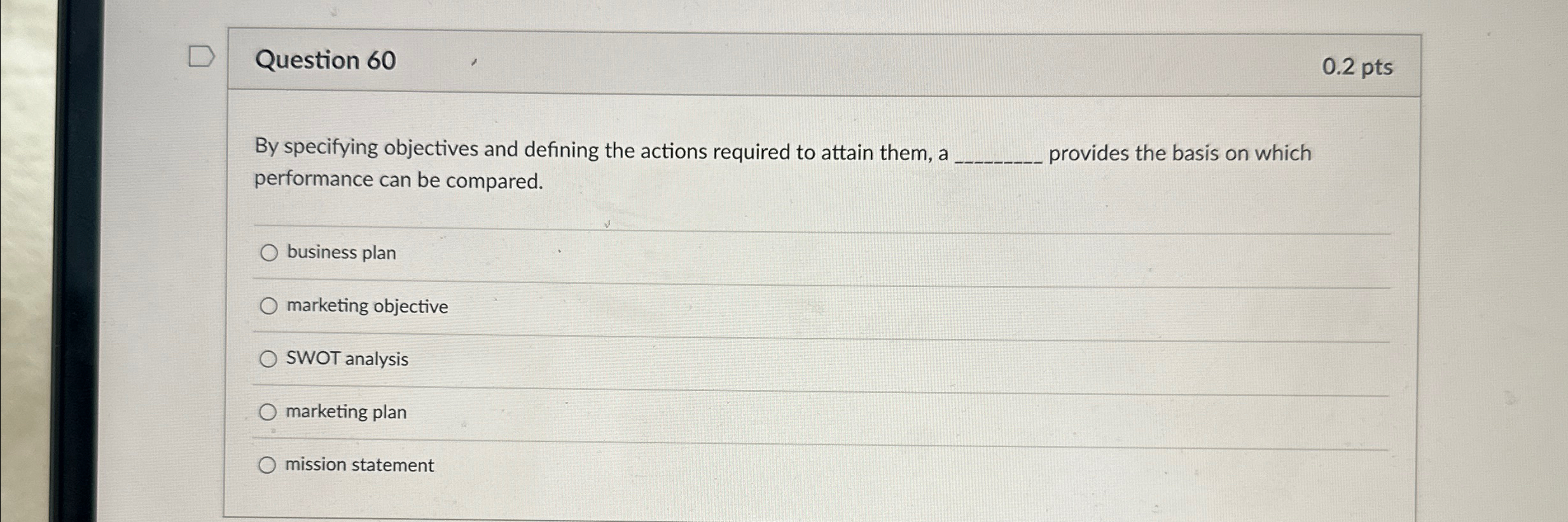 Solved Question 600.2ptsBy specifying objectives and | Chegg.com