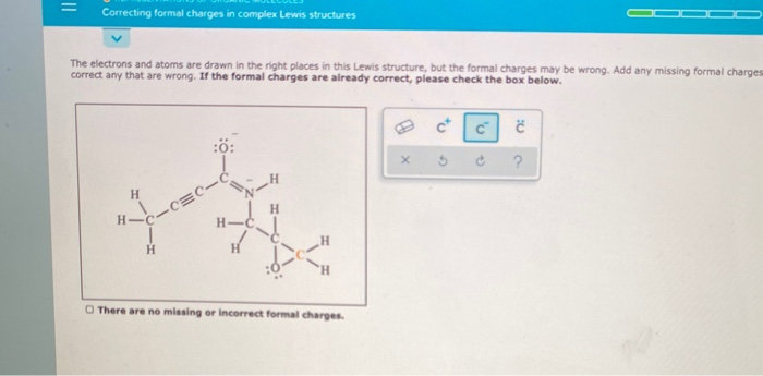 Solved Correcting formal charges in complex Lewis structures | Chegg.com