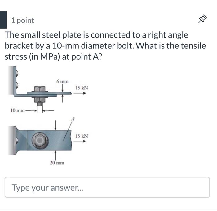 Solved The small steel plate is connected to a right angle | Chegg.com