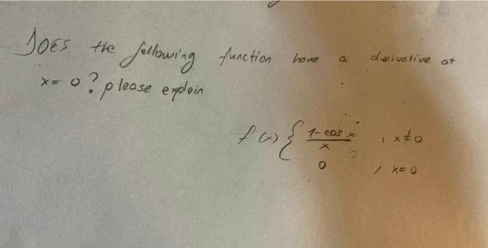 Solved JOES the o? please exdoin e following function | Chegg.com