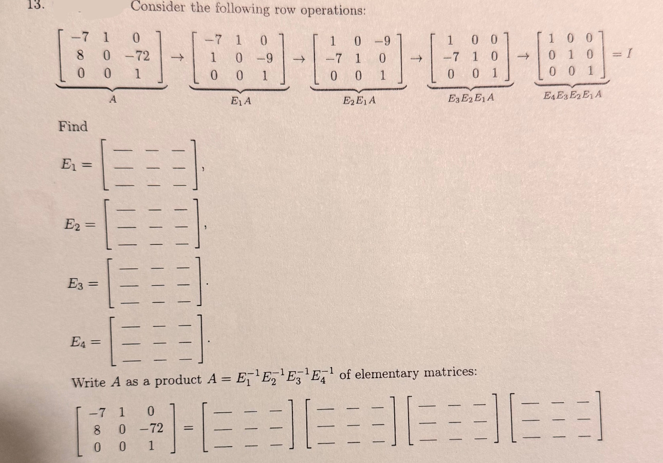 Solved Consider the following row | Chegg.com