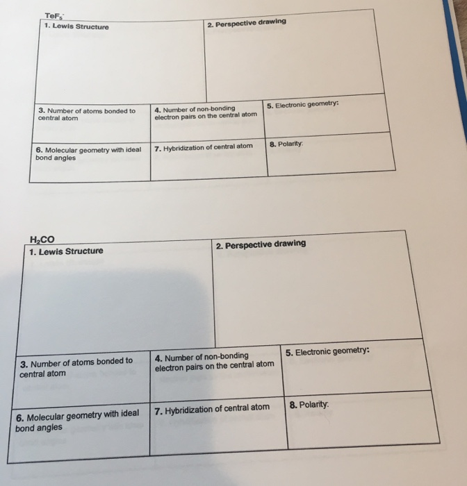 Solved AsF 1. Lewis Structure 2. Perspective drawing 3. | Chegg.com