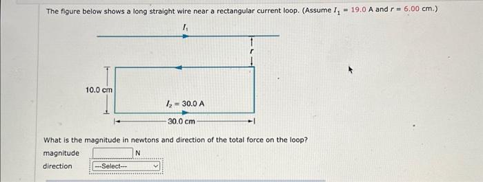 Solved The figure below shows a long straight wire near a | Chegg.com
