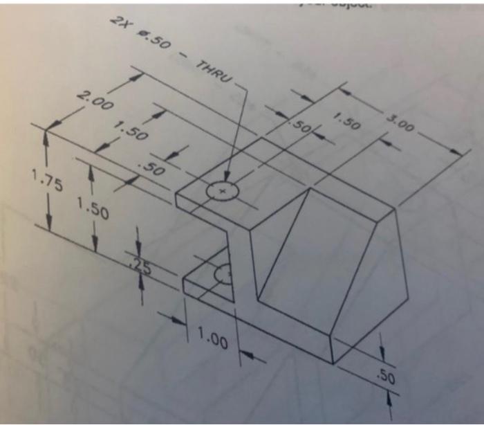 Solved Draw and dimension the top view, front view and right | Chegg.com