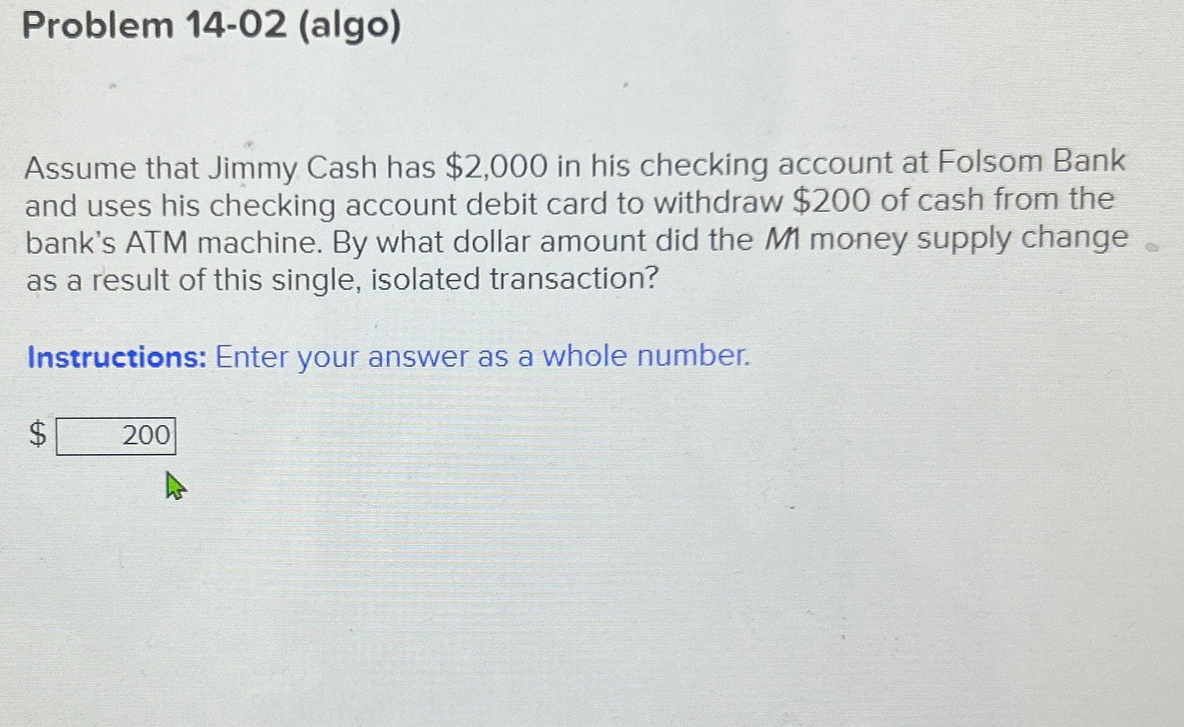 Solved Problem 14-02 (algo)Assume that Jimmy Cash has $2,000 | Chegg.com