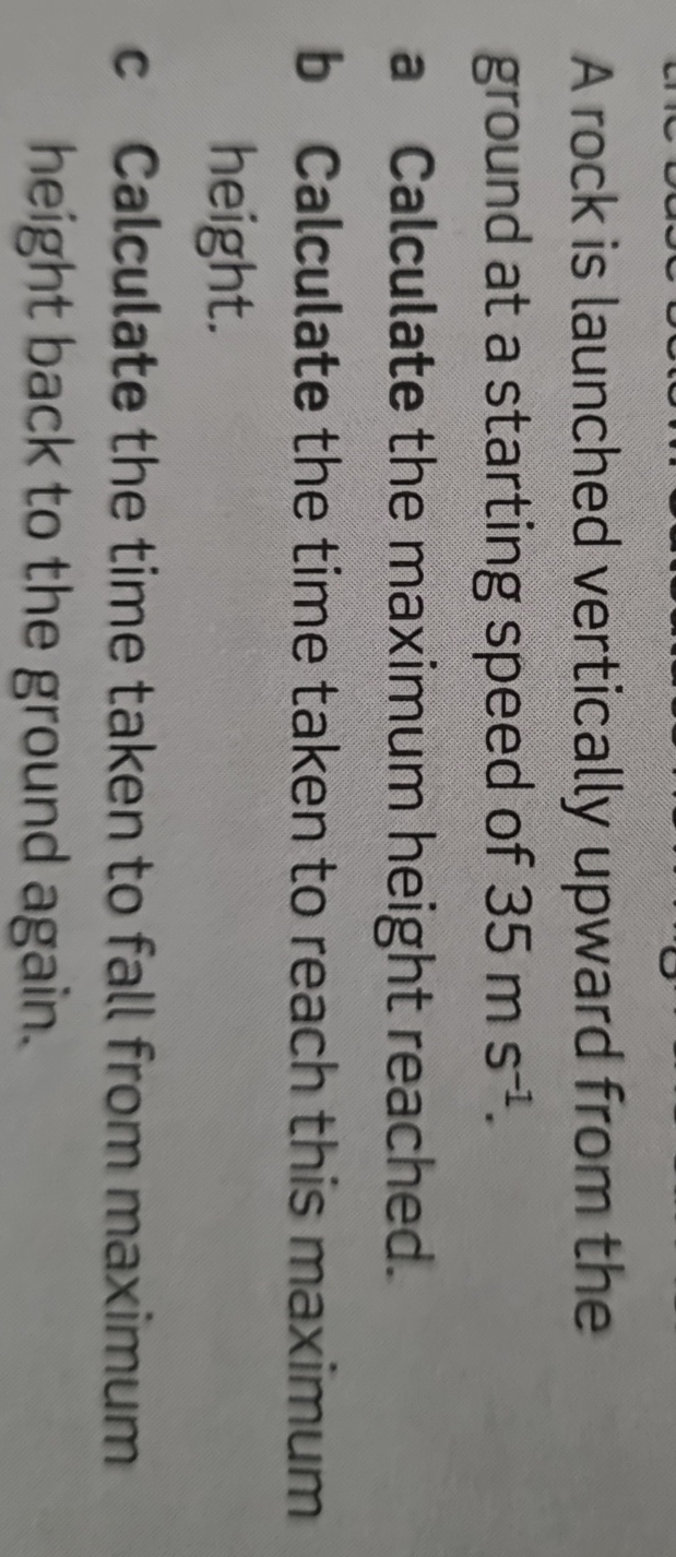 Solved A rock is launched vertically upward from the ground | Chegg.com