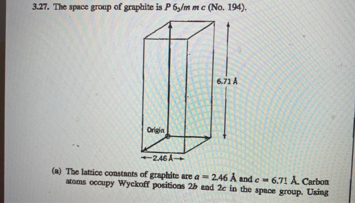 3.27. The space group of graphite is P 63/mmc (No. | Chegg.com
