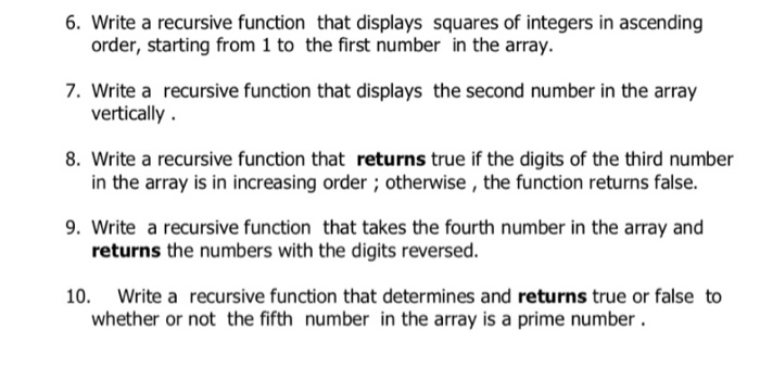 Solved 6 Write A Recursive Function That Displays Squares 1603